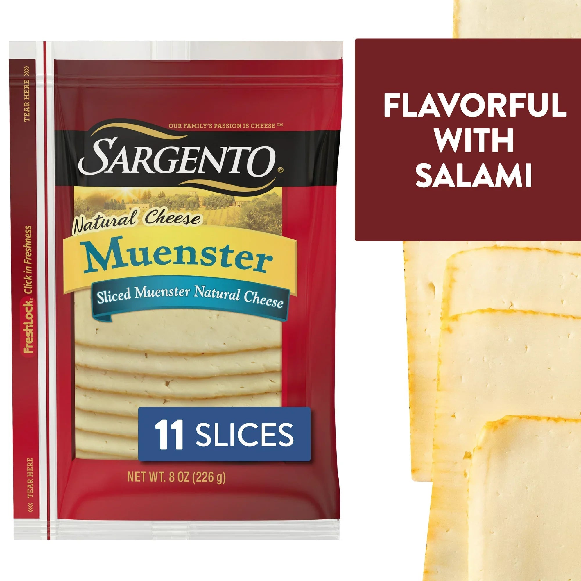 Sargento Sliced Muenster Cheese – 8 oz – GSG Essentials LLC